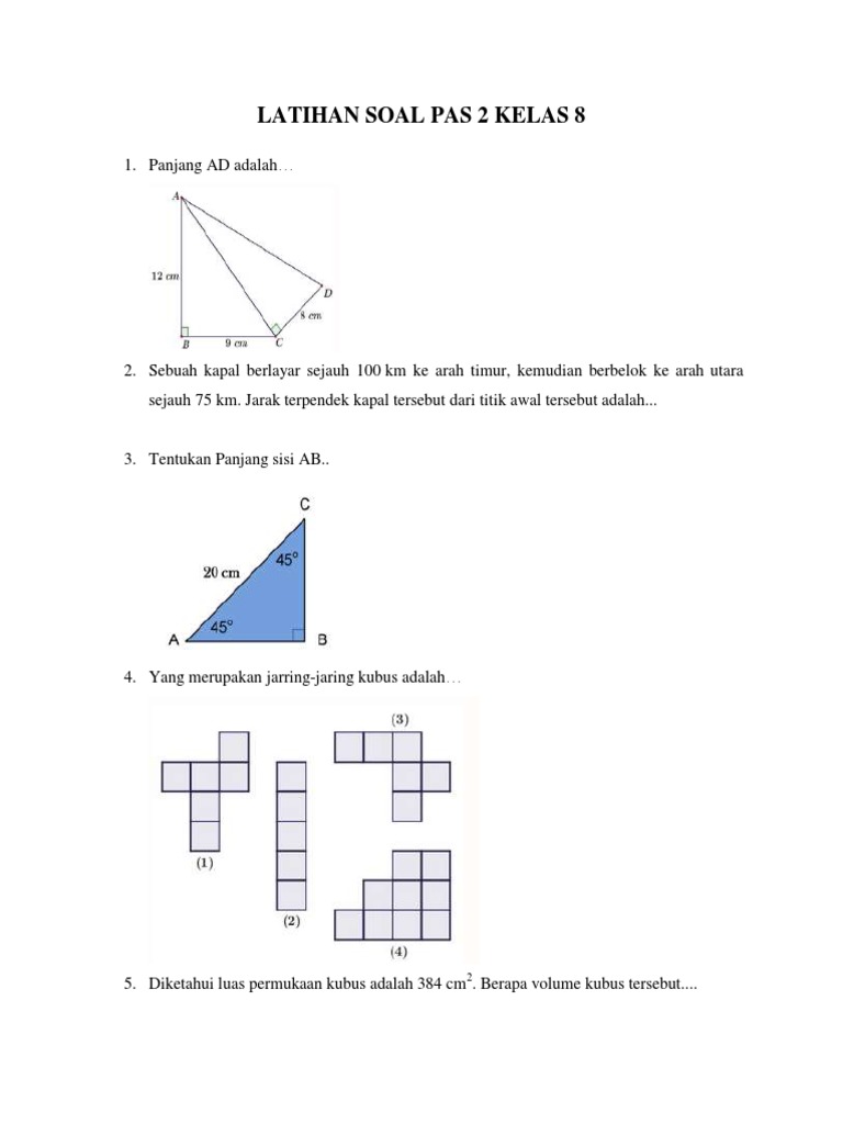 Latihan Soal Pas 2 Kelas 8 | PDF