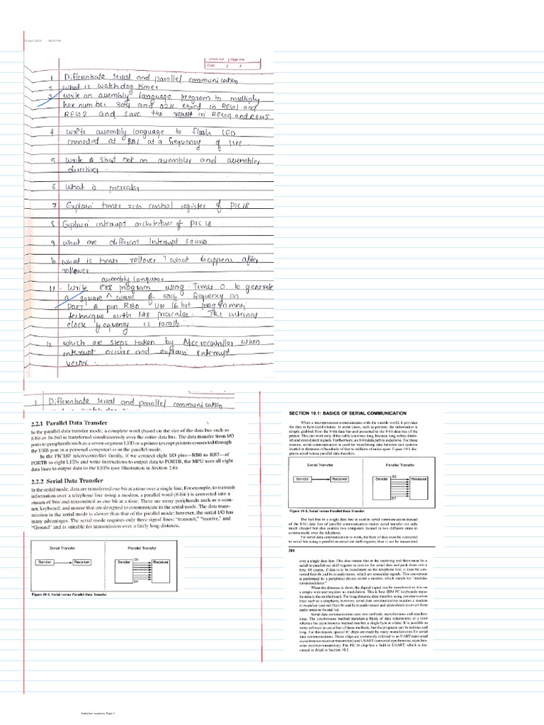 pic 18 microcontroller notes | PDF | Microcontroller | Timer