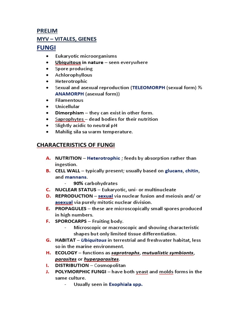 Lecture 1 Fungi | PDF | Fungus | Mycology