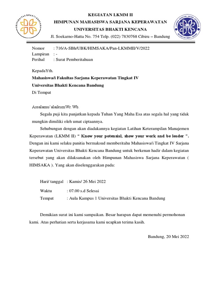 Surat Pemberitahuan TK 4 | PDF