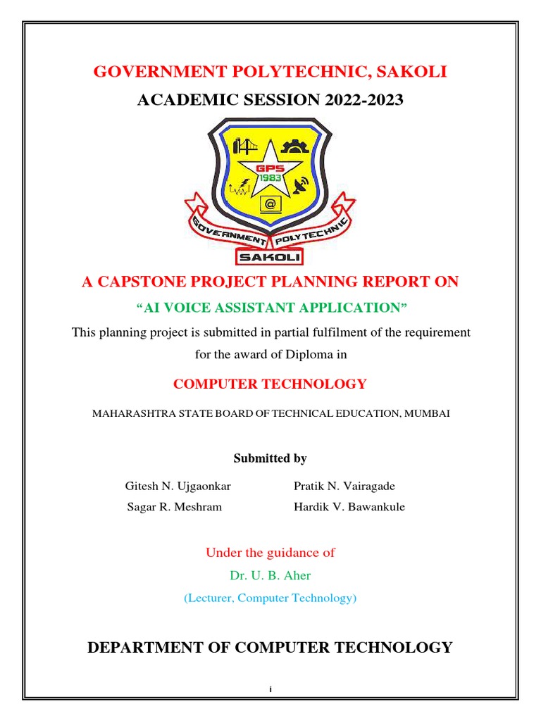Mega Project Report | PDF | Computer Vision | Siri