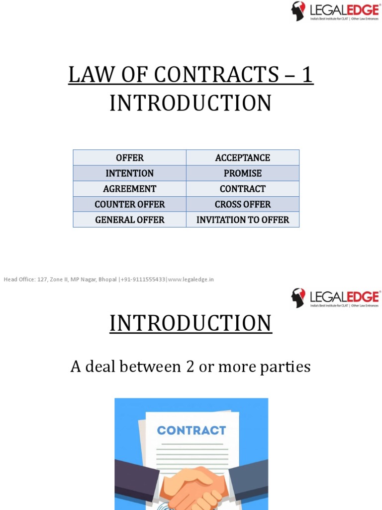 Contracts Note | PDF | Offer And Acceptance | Consideration