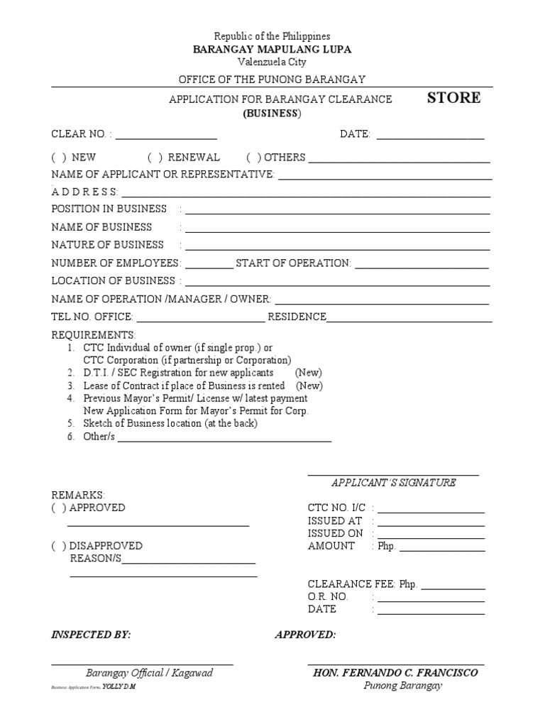 Business Application Form | PDF
