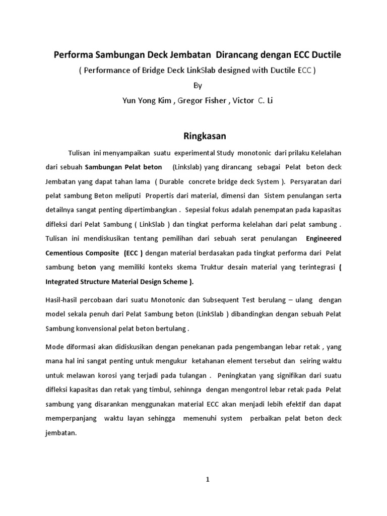 Pelat Sambung Link Slab | PDF