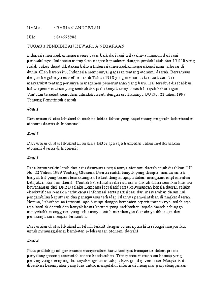 Tugas 3 Pendidikan Kewarganegaraan Pdf 