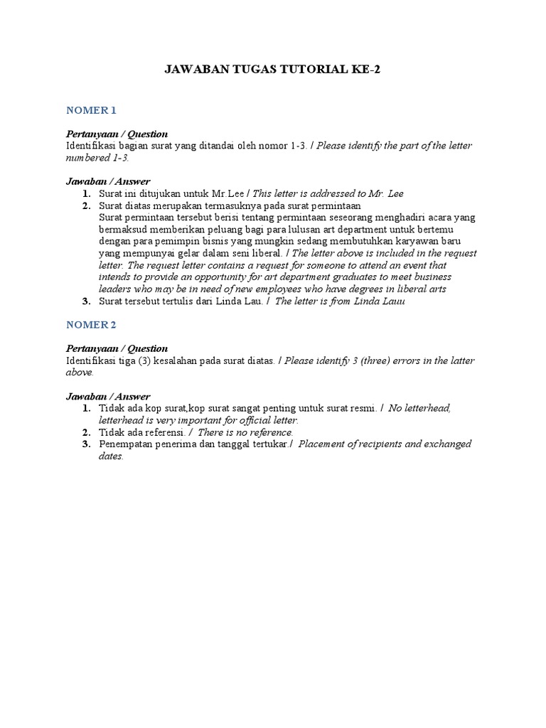 JAWABAN TUTORIAL KE-2 | PDF