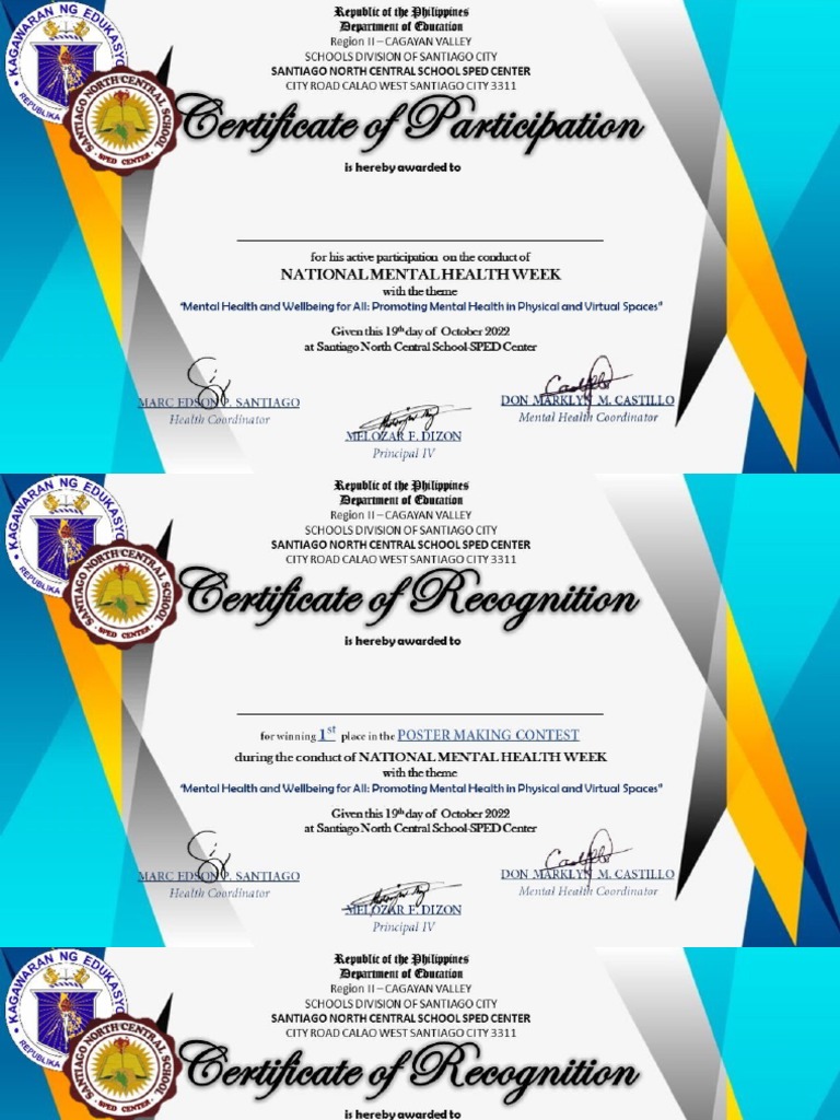 Certificate Mental Health Final | PDF