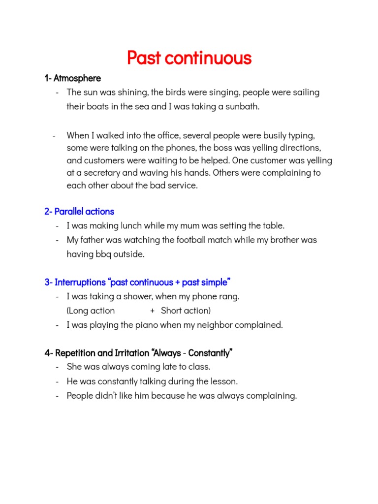 Past Continuous | PDF