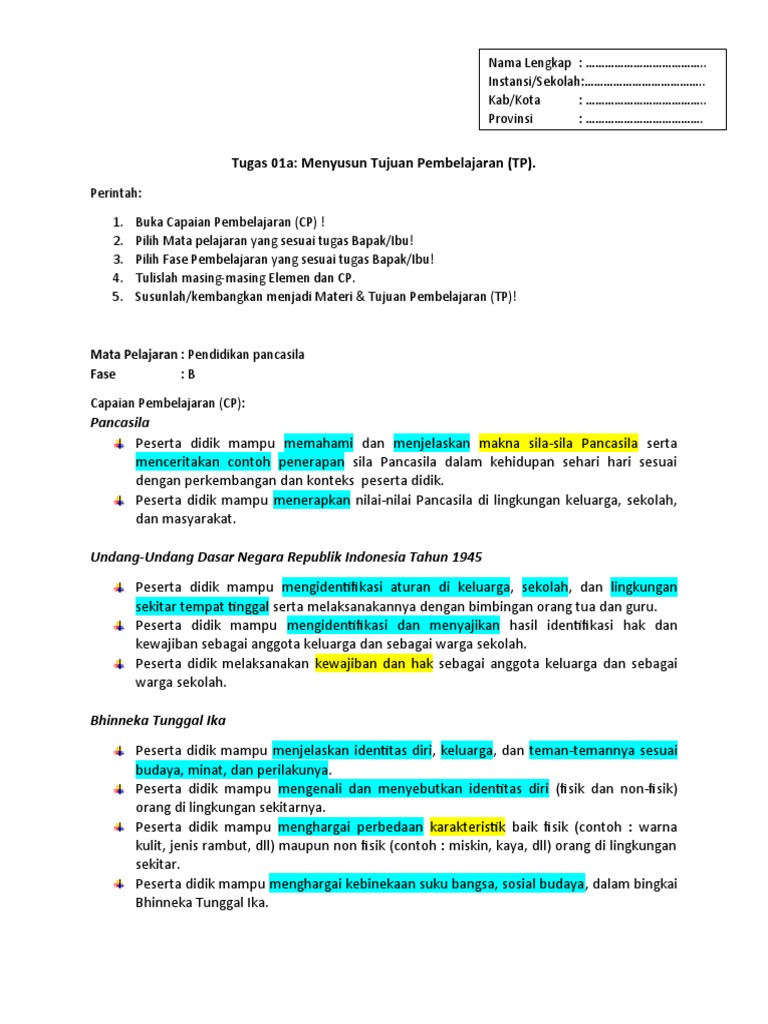 Tugas 01a - Penyusunan TP | PDF