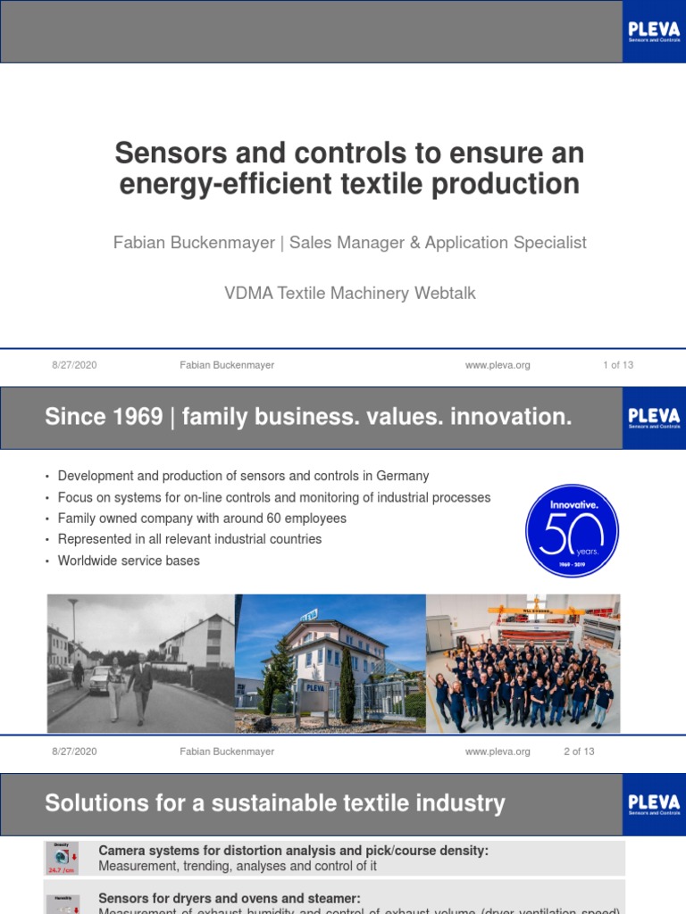 Sensors and Controls To Ensure An Energy-Efficient Textile Production ...