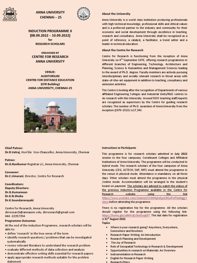 Brochure Schedule | PDF | Cognition | Science