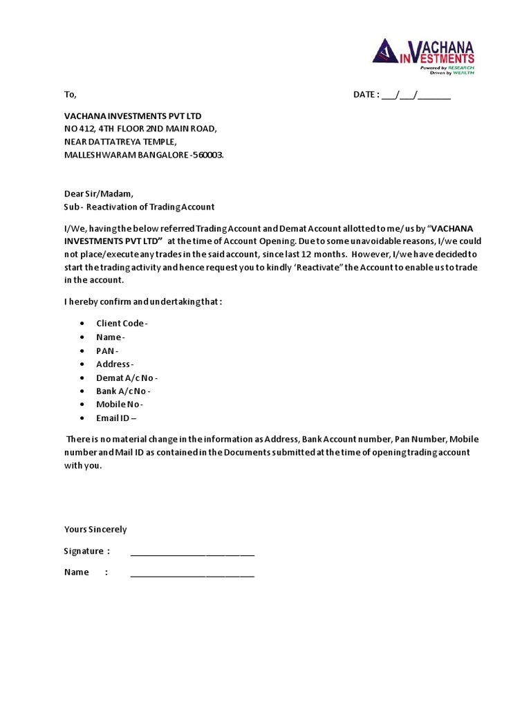 Vachana-ReActivation Form | PDF