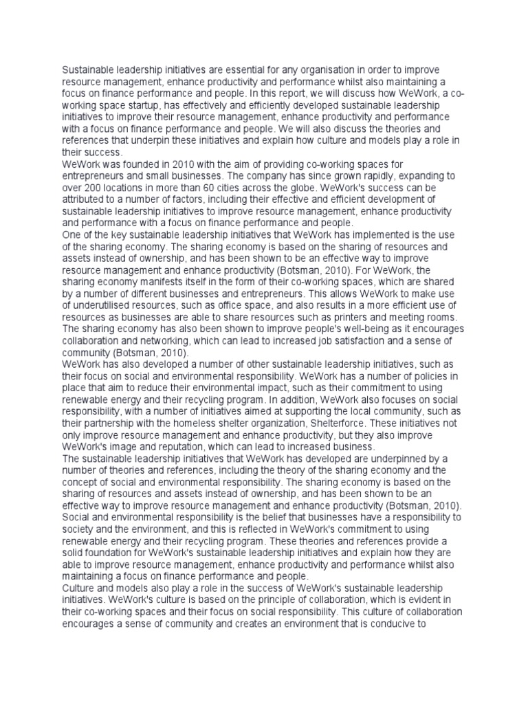 WEWORK | PDF | Sustainability | Corporate Social Responsibility