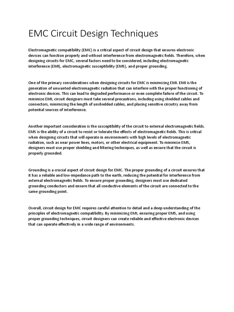 EMC Circuit Design Techniques | PDF