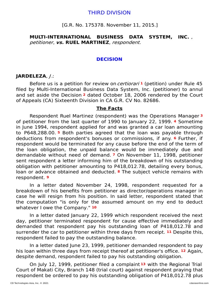 Multi-International - Business - Data - System Inc V Ruel Martinez ...