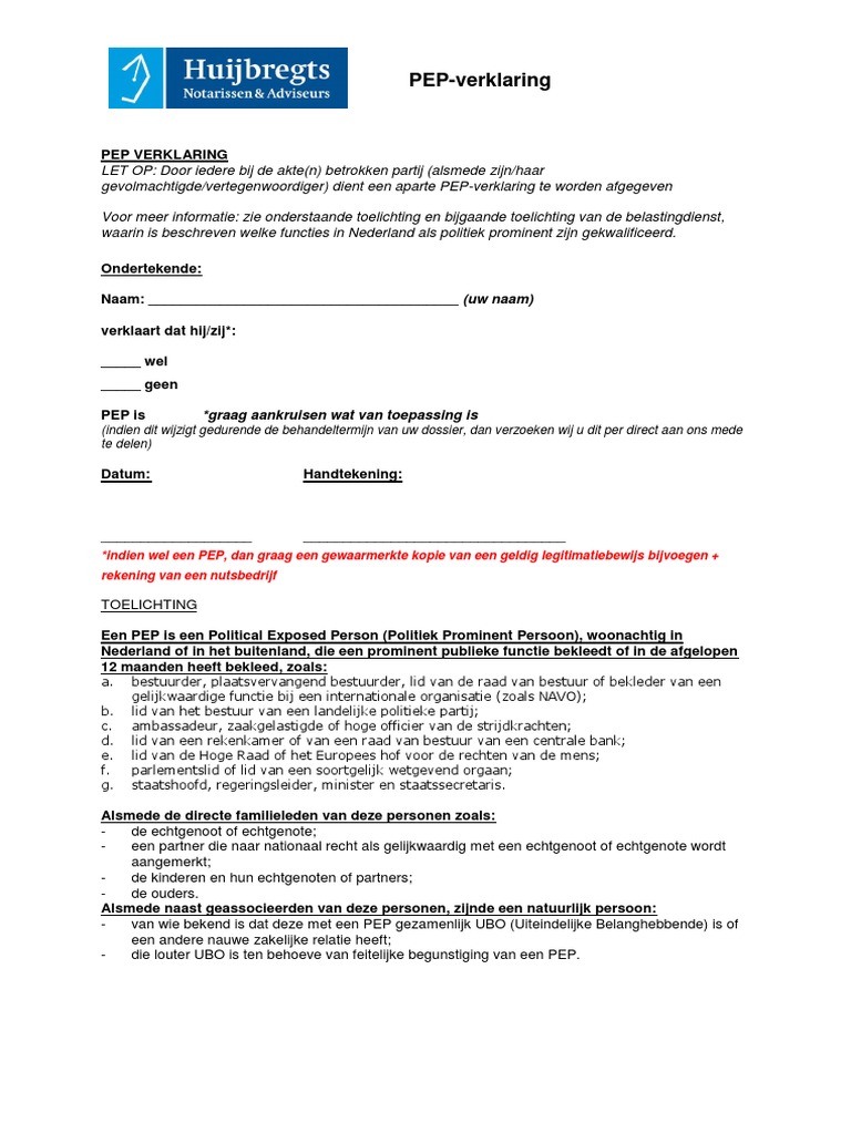 PEP Verklaring HN PDF | PDF