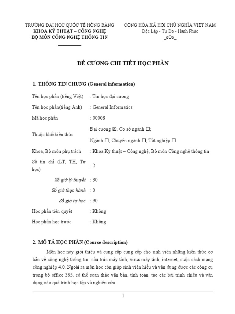 Tin Hoc Dai Cuong | PDF