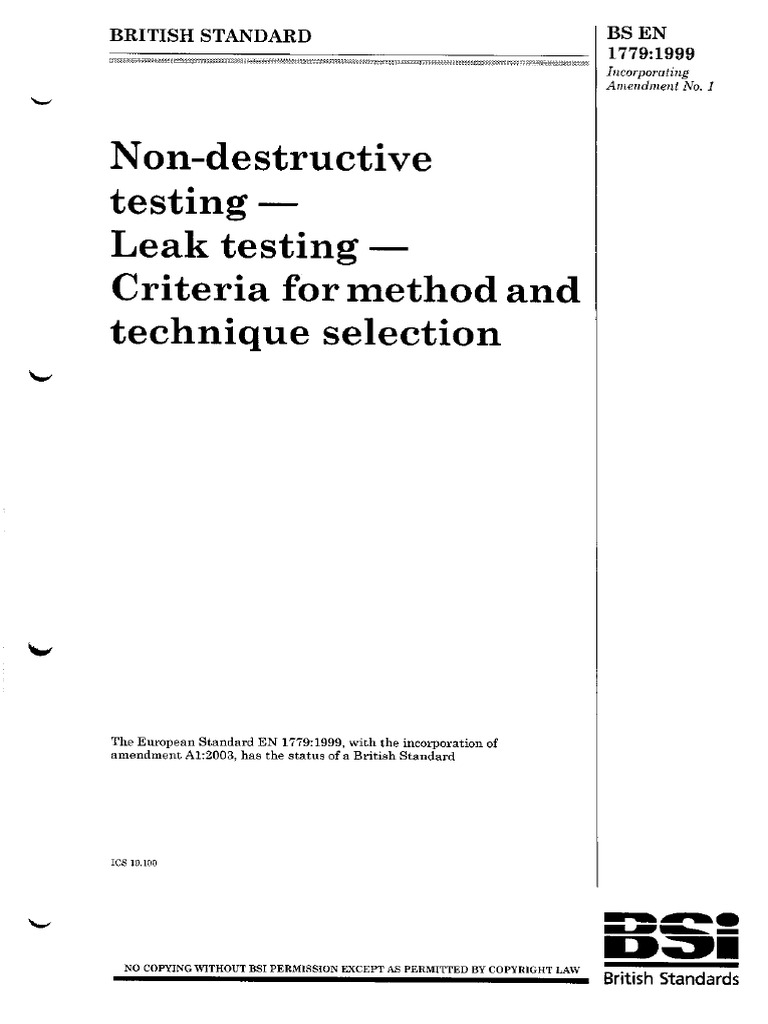 BS en 1779 1999 | PDF