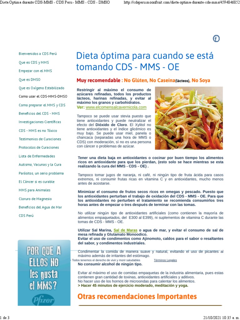 Dieta para Uso de CDS-MMS | PDF | Salud y bienestar