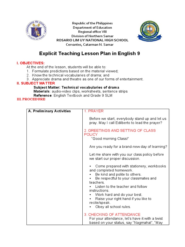 4th Quarter LP English 9 | PDF | Actor | Teachers