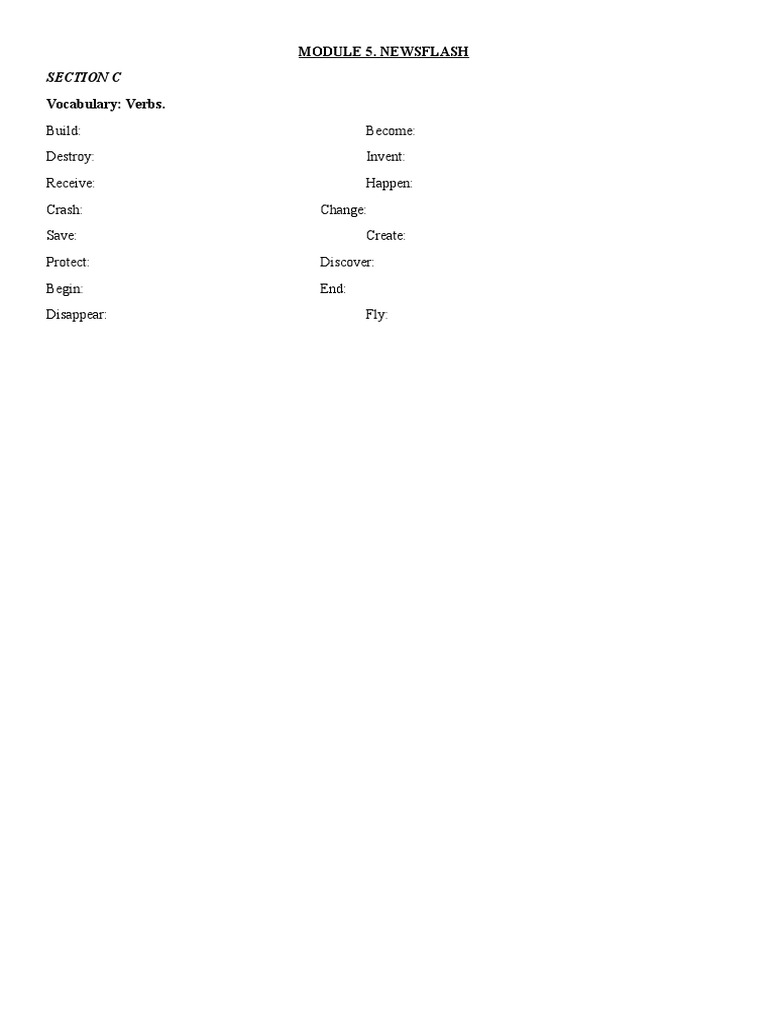 Module 5 Section C Vocabulary and Grammar | PDF