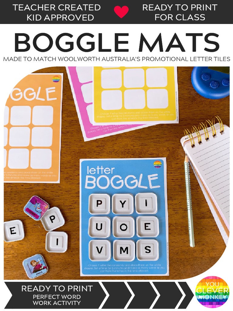 FREE Boggle Word Mats | PDF | Text | Computing