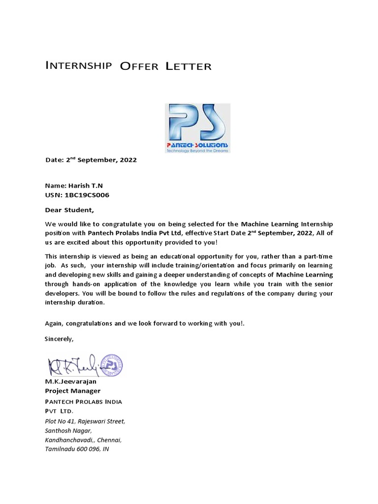 Editable Offer Letter | PDF