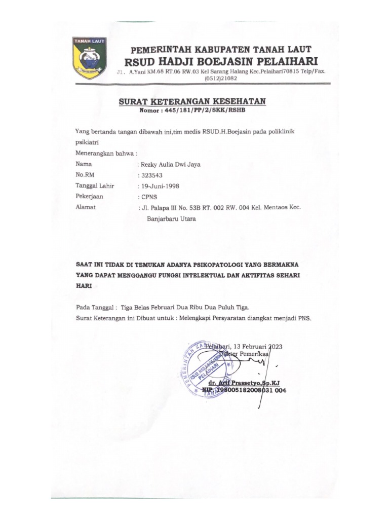 Surat Sehat Rohani PDF | PDF