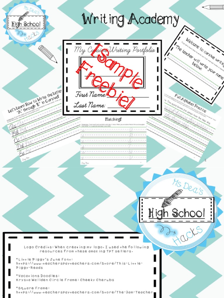 Cursive Handwriting Freebie | PDF