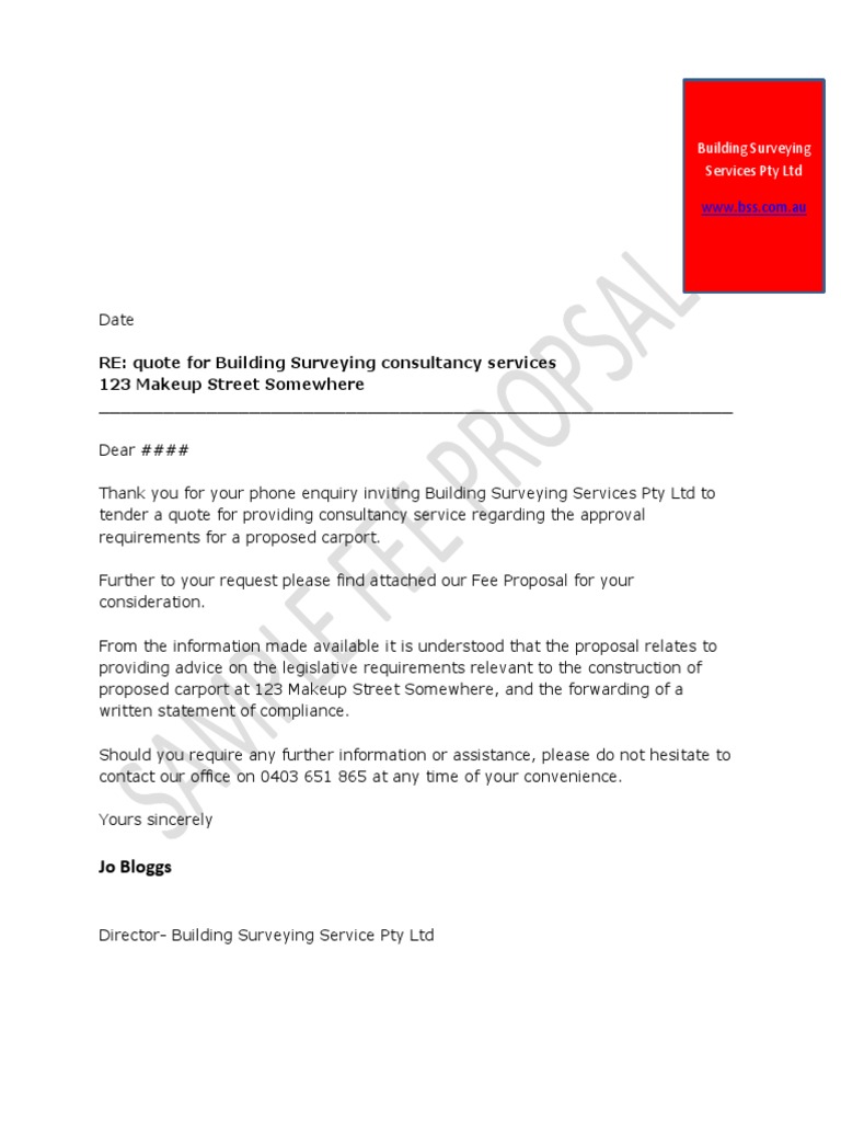 Sample Fee Proposal | PDF | Technology & Engineering