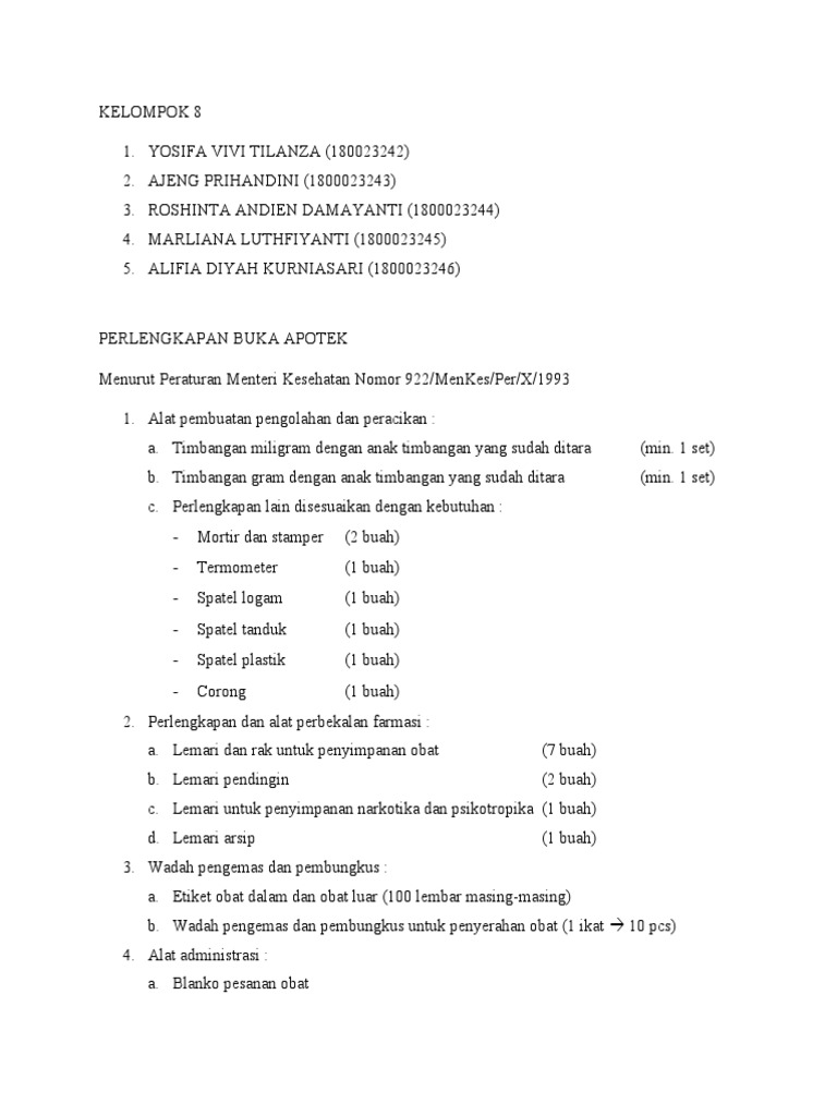 Perlengkapan untuk Desain Apotik Mini | PDF