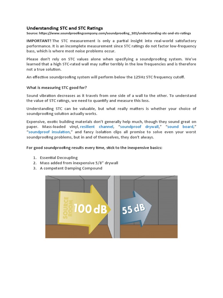Understanding and Calculating STC and STC Ratings | PDF | Decibel | Sound