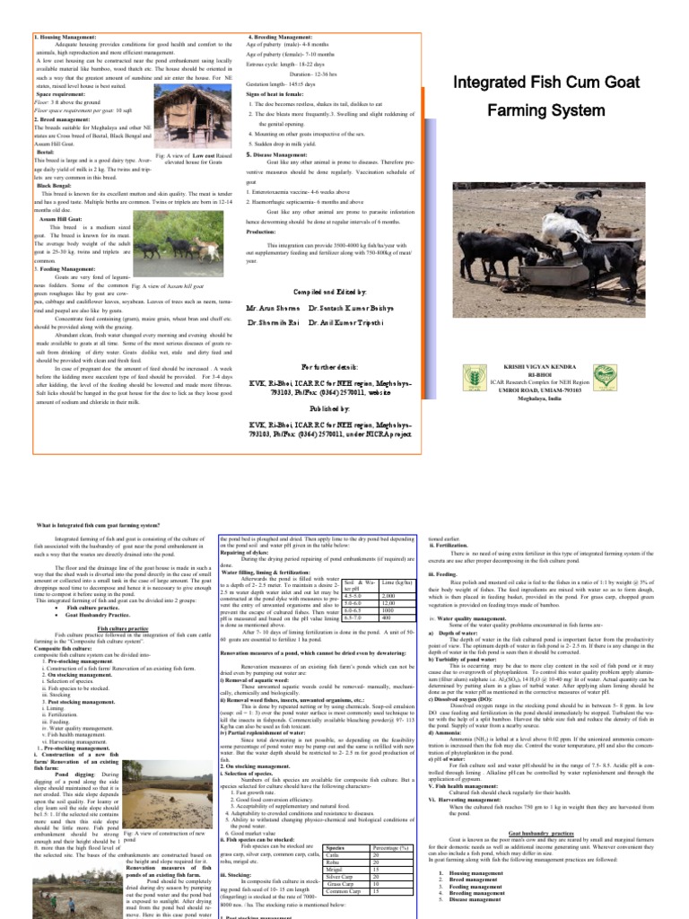 Integrated Goat and Fish Farming Guide | PDF | Pond | Soil
