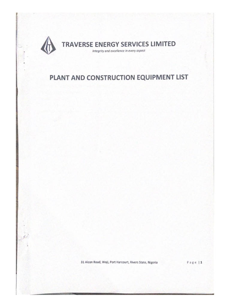 Equipment List Evidence of Ownership | PDF