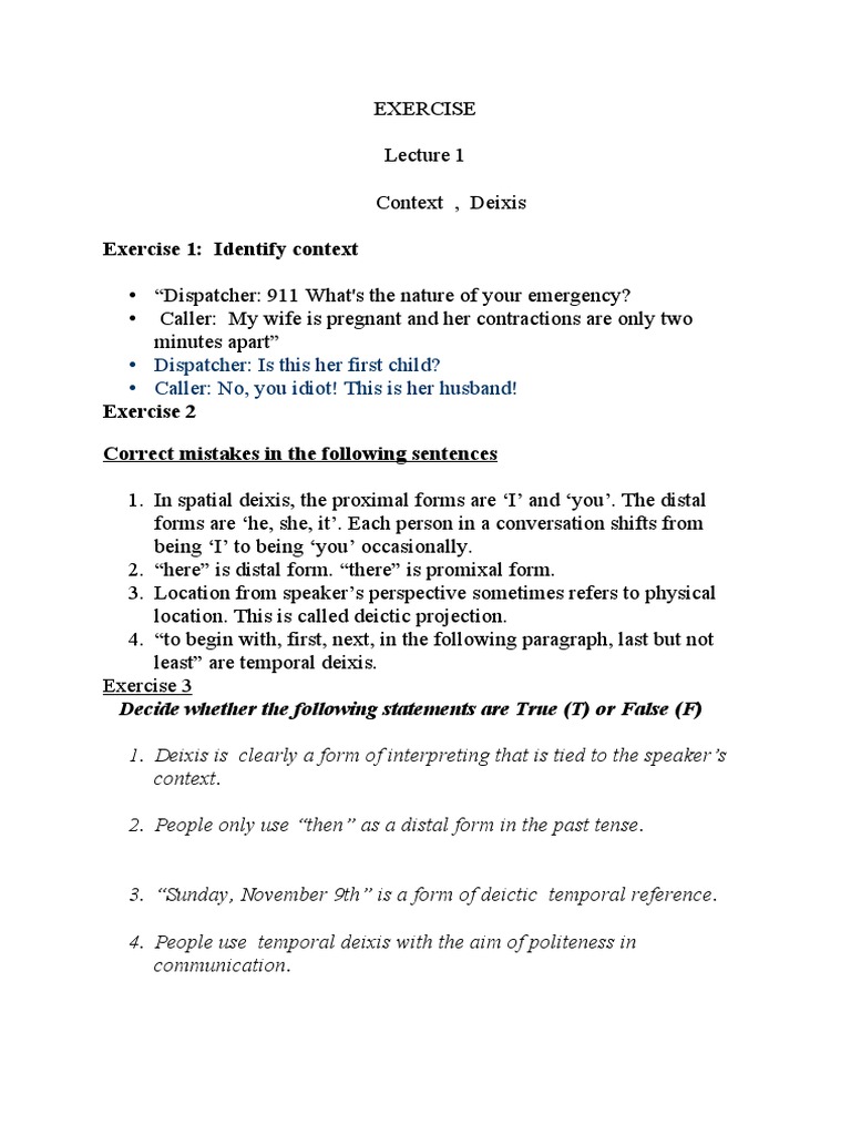 Pragmatics Exercise | PDF | Human Communication | Grammar