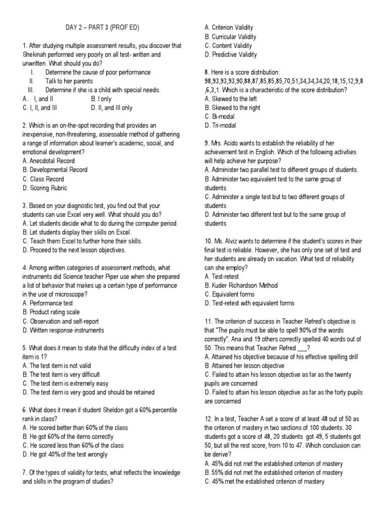 Day 2 - ProfEd | PDF | Educational Assessment | Teachers