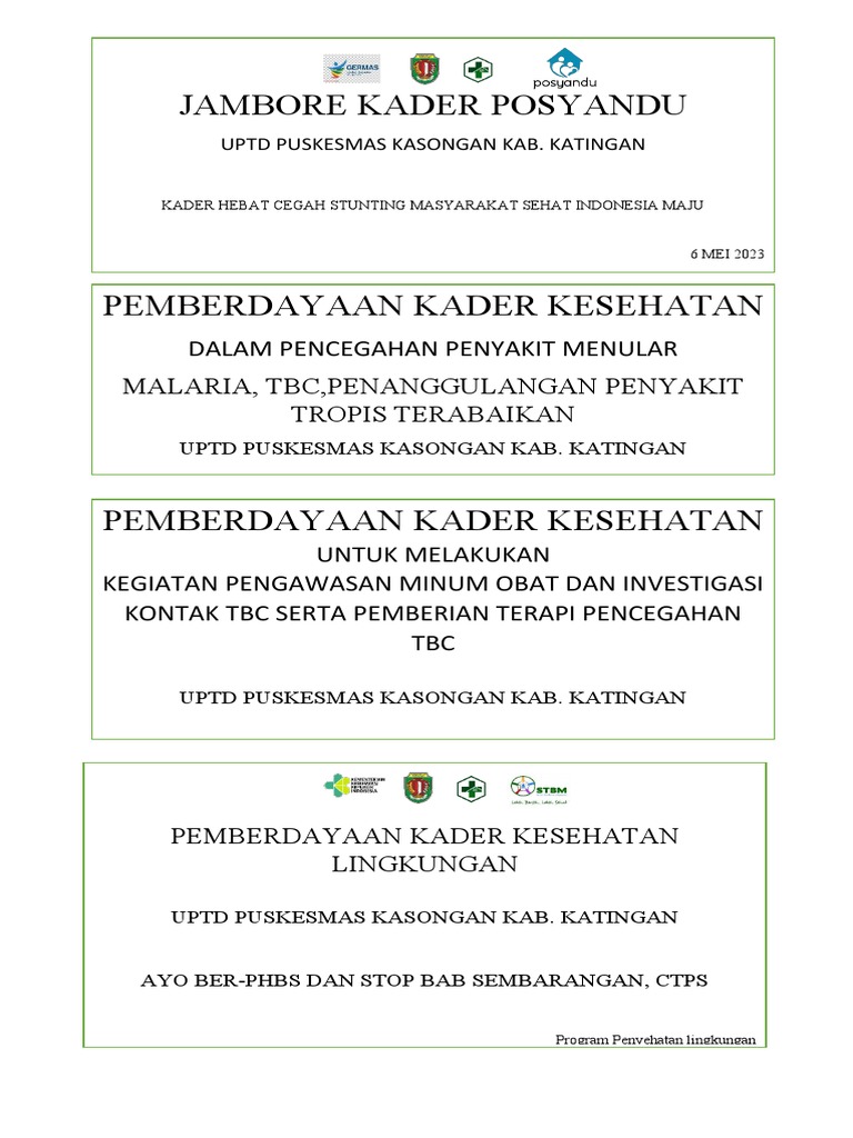 Spanduk Jambore Kader Posyandu 2023 | PDF