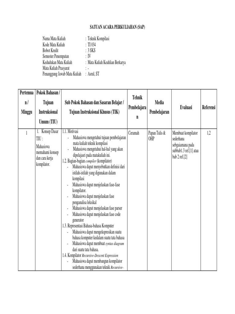 Sap 2 Teknik Kompilasi 29 PDF | PDF