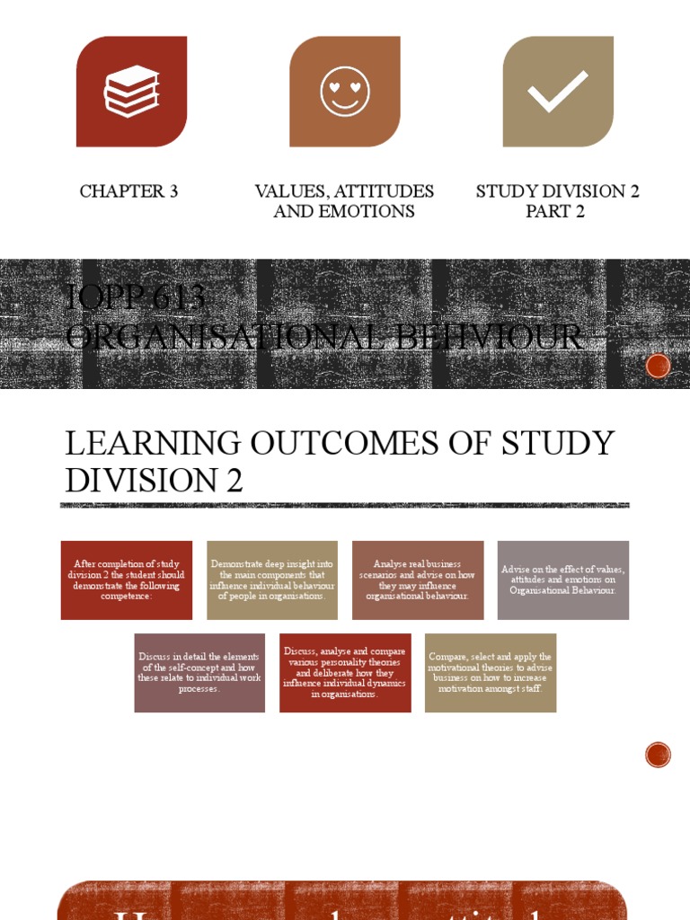 OB - Study Division 2 - Chapter 3 - 2023 | PDF | Attitude (Psychology ...