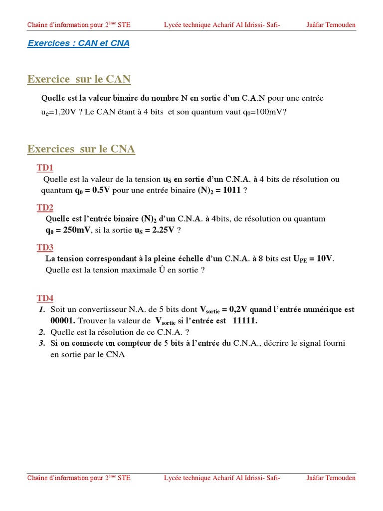 Can Et Cna Exercice | PDF | Méthodes et références pédagogiques ...