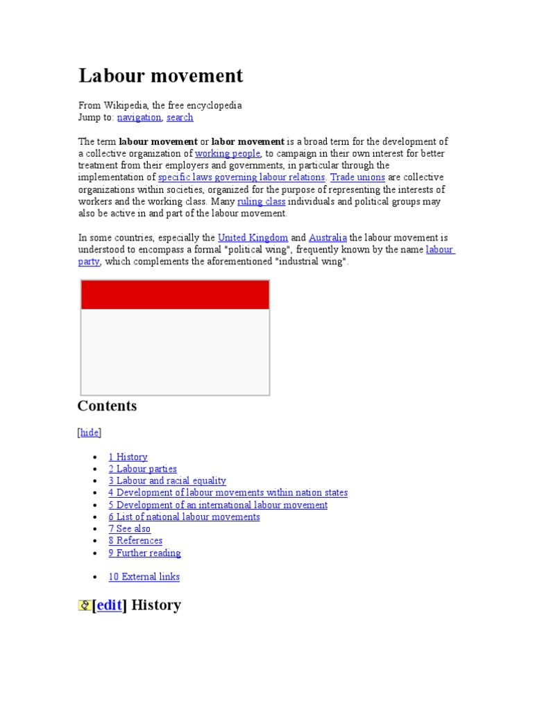 Labour Movement | PDF | Trade Union | Socialism
