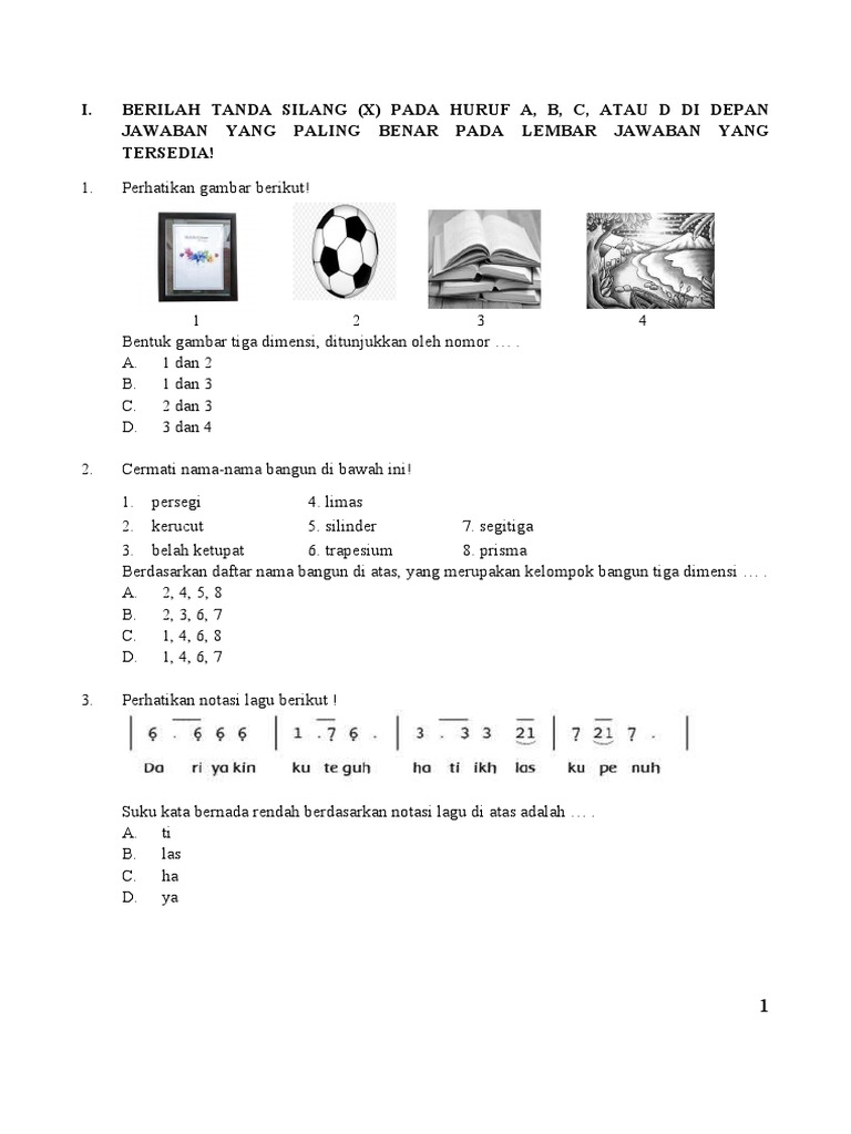 LATIHAN SOAL SBDP | PDF | Seni