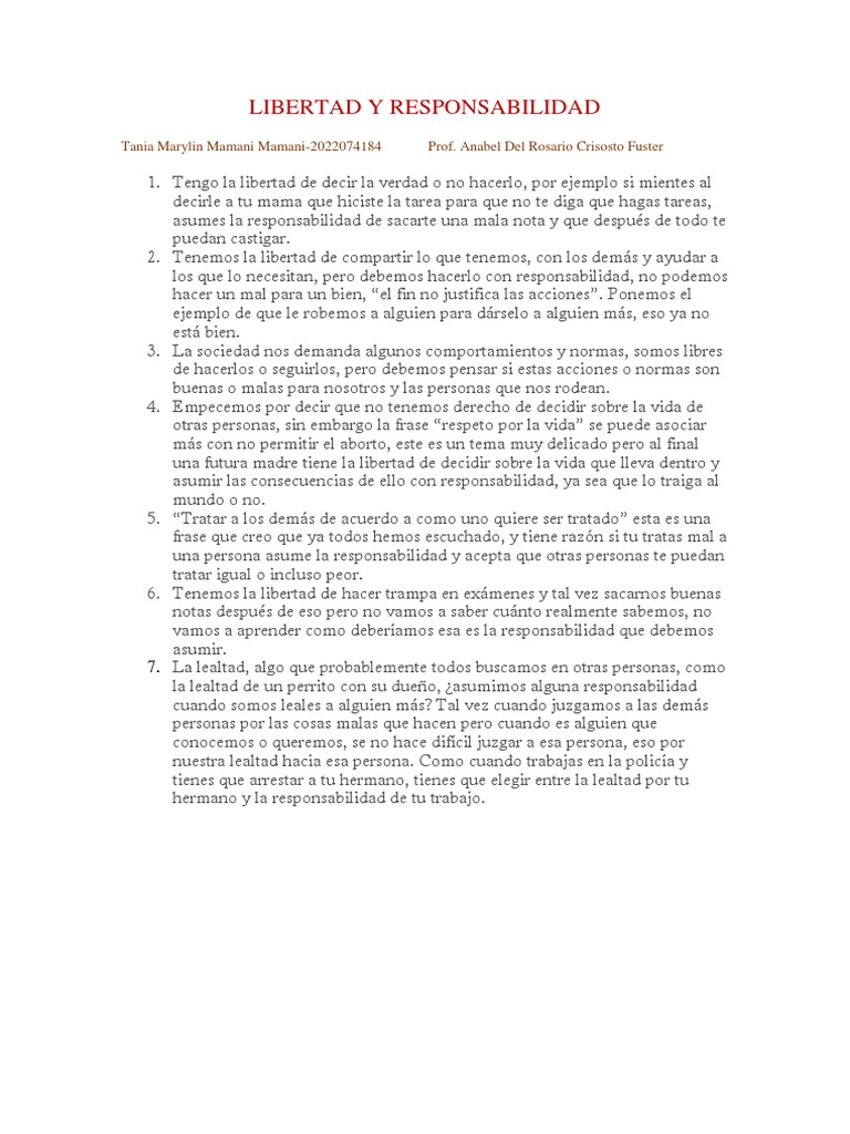 Libertad y Responsabilidad PDF | PDF | Libertad