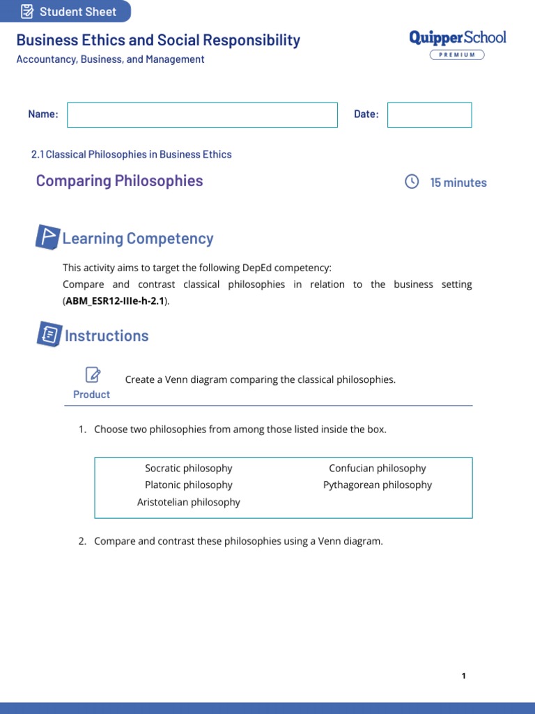 Activity 2.1 - Business Ethics & Social Responsibility | PDF | Rubric ...