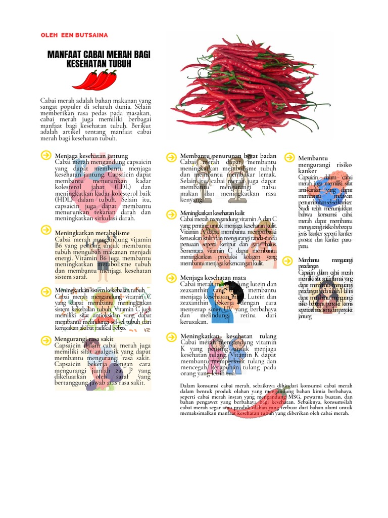 MANFAAT CABAI MERAH BAGI KESEHATAN TUBUH | PDF