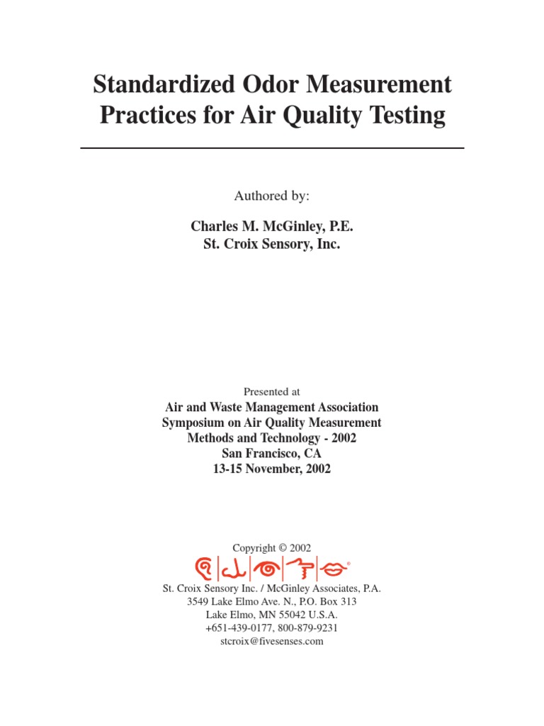 38 Standard Odor Measure For Air Quality | PDF | Odor