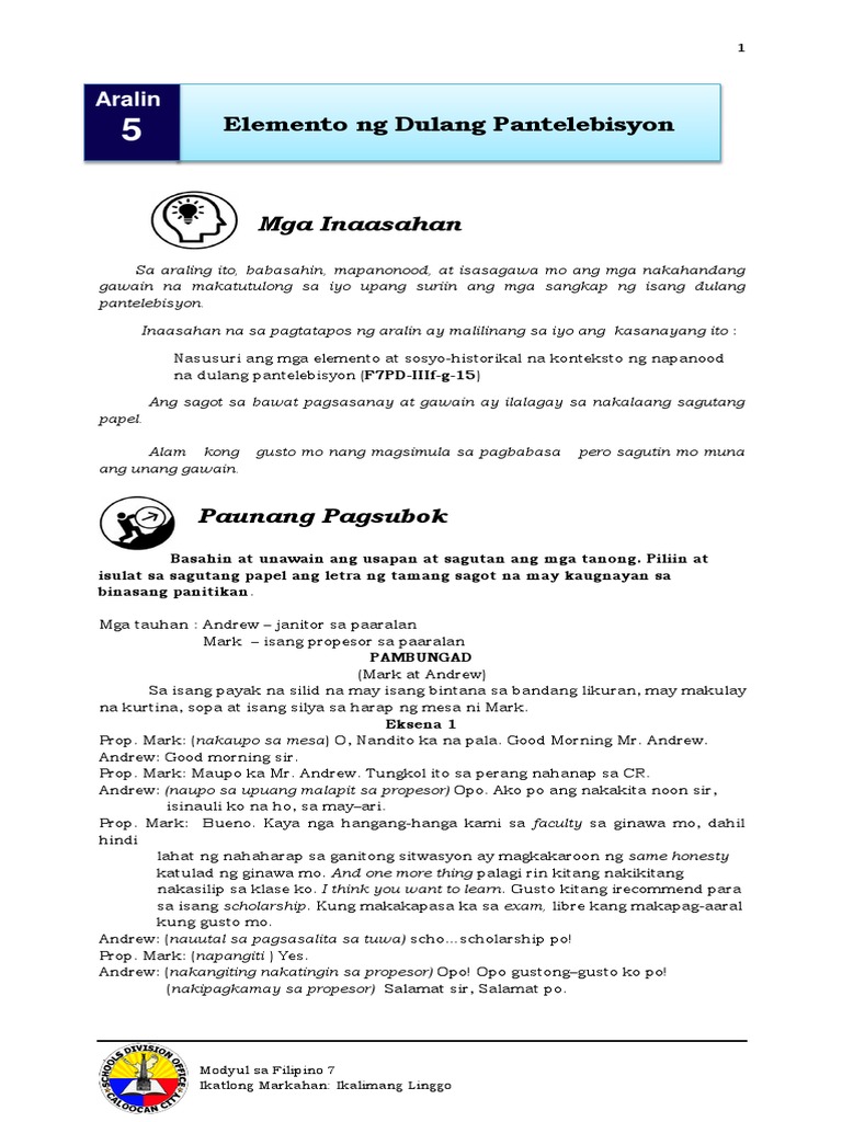 Filipino 7 Q3 Week 5 | PDF