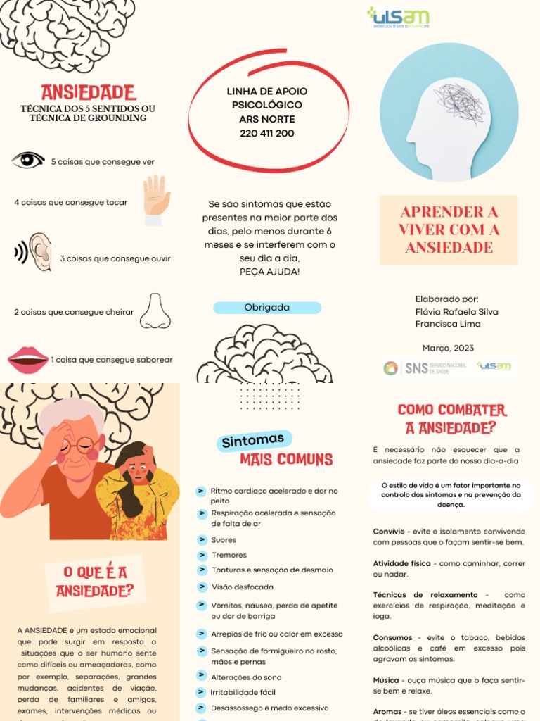 Panfleto Ansiedade | PDF | Bem-estar | Estilo de vida
