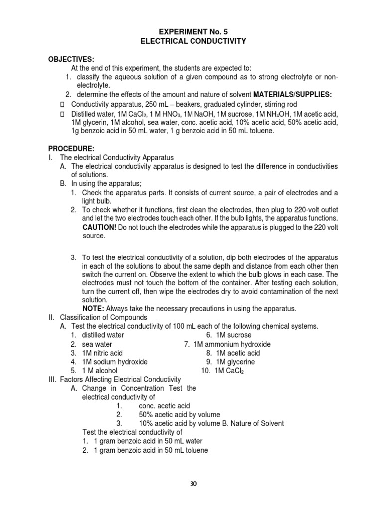 Experiment No. 5 - Lab Data Sheet - SIERVO | PDF | Electrical Resistivity And Conductivity | Ion