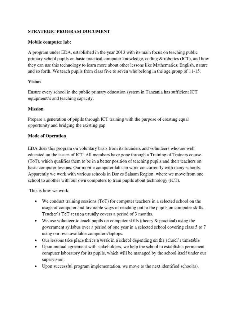 Mobile Computer Lab Program Pdf Schools Teachers